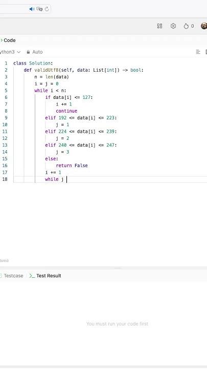 Leetcode 393 Utf 8 Validation Leetcode Leetcodepython Python