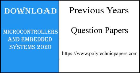 Download Microcontrollers And Embedded Systems 2020 Previous Years Question Papers Polytechnic