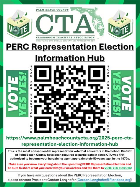 2025 perc representation election info hub qr code vote yes flyer