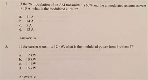 Solved If The Modulation Of An Am Transmitter Is 60 And The