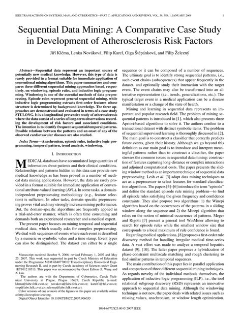 PDF Sequential Data Mining A Comparative Case Study In Development Of Atherosclerosis Risk