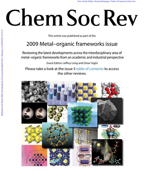 Pdf Design And Synthesis Of Metalorganic Frameworks Using Metal