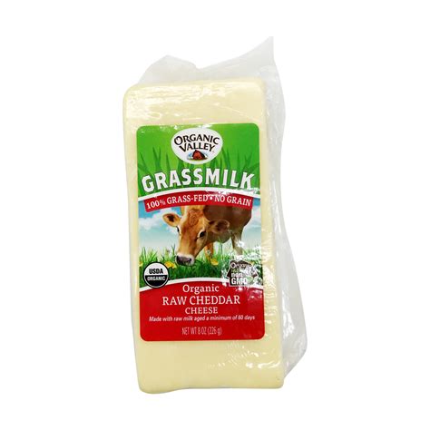 Organic Valley Organic 100 Grass Fed Raw Cheddar Cheese 8 Oz