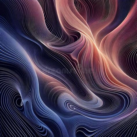 Fluid Dynamics Inspired Patterns With Smooth Flowing Digital Li Stock Illustration