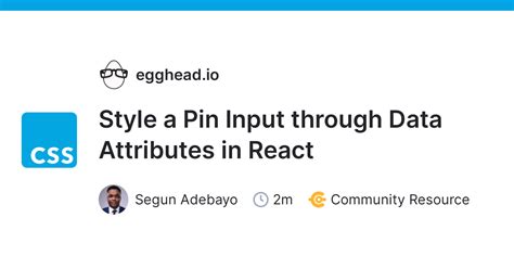 Style A Pin Input Through Data Attributes In React