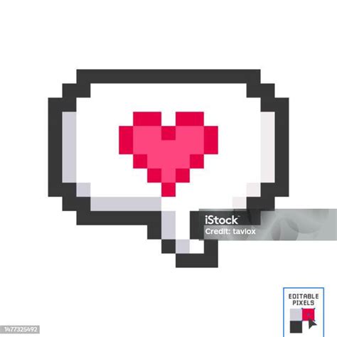 분홍색 배경에 격리된 말풍선 픽셀 아트 내부의 붉은 심장 컴퓨터 게임 그래픽 벡터 일러스트 레이 션 발렌타인 데이를 위한 귀여운 장식 결혼식 낭만적인 사랑 이벤트 픽셀