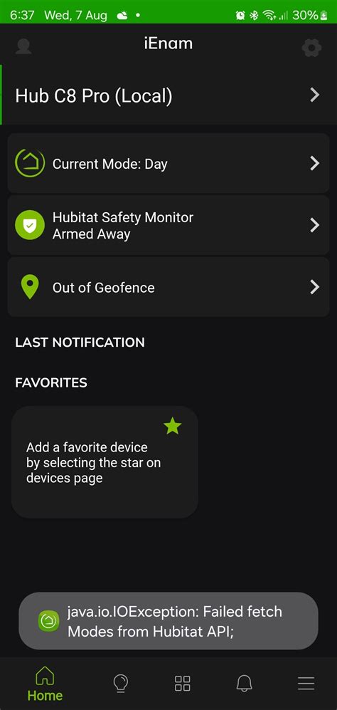 203 253exception Failed Fetch Modes From Hubitat Api