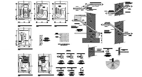 Staircase Construction Structure Plan And Auto Cad Details Of House Dwg File