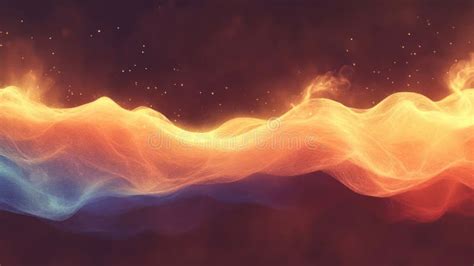 Abstract Waves Of Orange And Blue Light Create A Dynamic Ethereal Visual Effect Stock