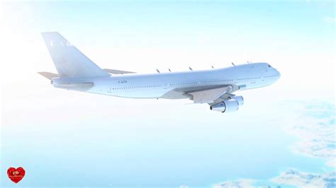 Футаж Самолет летит в небе Youtube