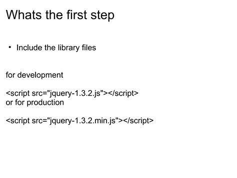 Getting Started With Jquery Ppt