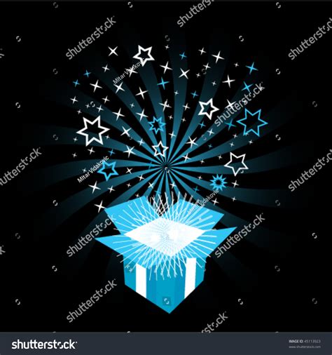 Vector Illustration Exploding Gift Box Stock Vector Royalty Free Shutterstock
