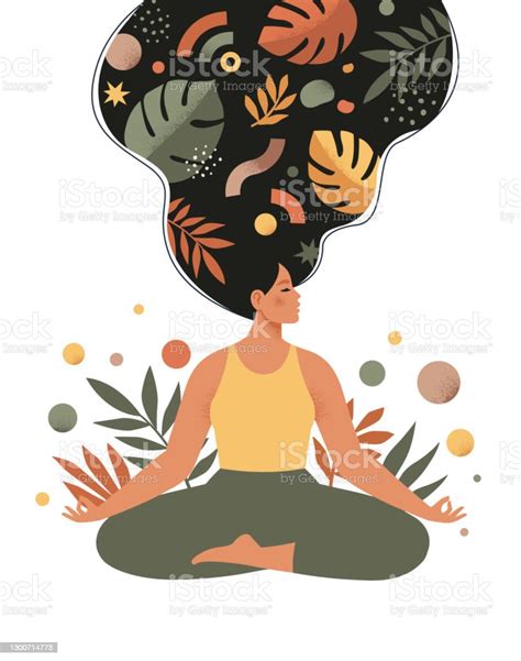 마음 챙김 명상과 요가 배경 파스텔 빈티지 색상에 여성과 함께 교차 다리와 함께 앉아 명상 벡터 그림입니다 마음 챙김에 대한 스톡 벡터 아트 및 기타 이미지 Istock