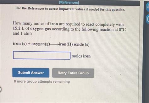 Solved What Volume Of Oxygen Gas Is Required To React Chegg