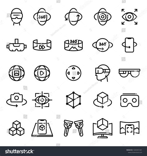 Set Virtual Reality Icons Simple Vector Stock Vector Royalty Free 1639391341 Shutterstock