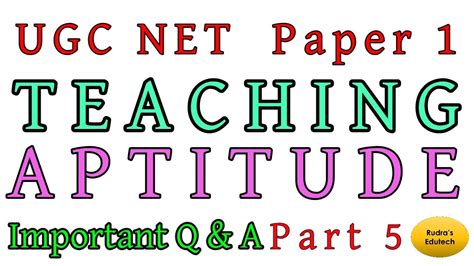 UGC NET Paper Teaching Aptitude Part YouTube