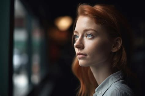 Premium Ai Image Pov Shot Of An Attractive Young Woman Looking Away In Thought Created With