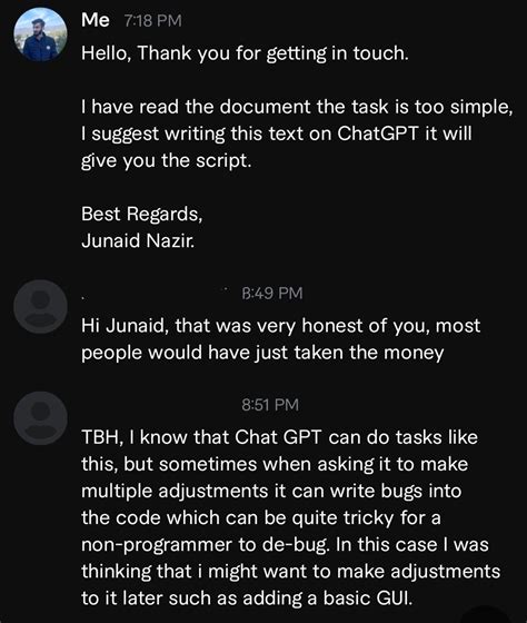 junaid nazir on linkedin fiverr freelancing chatgpt ai programming