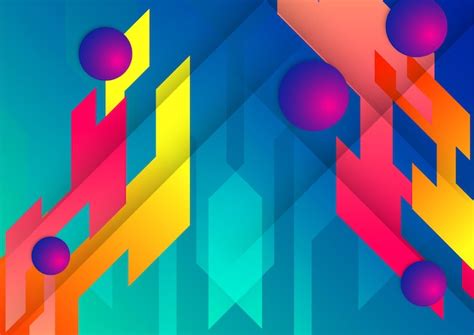 Premium Vector Colorful Vivid Vibrant Gradient Abstract Background With Geometric Shapes
