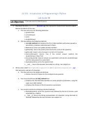 Lab08 Pdf CS 115 Introduction To Programming In Python Lab Guide 08