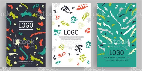 모양과 질감 예술적 크리에이 티브 카드의 세트 초대에 대 한 보편적인 서식 파일이입니다 크리에이 티브 Flayers 추상적인 디자인 포스터 표지 디자인 벡터 일러스트 레이
