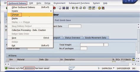 Gyan Factory SAP Technical Project Support Screen Enhancement For Delivery Item Of VL01N