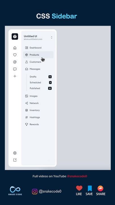 Css Sidebar Html Css Js Cssanimation Youtube