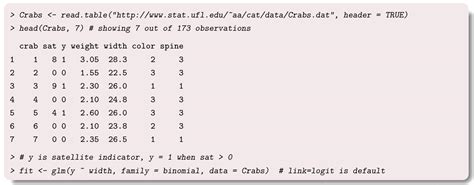 For The Crabs Data File Fit The Logistic Regression