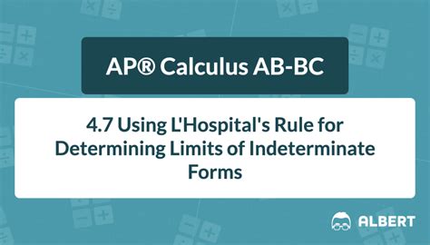 Lhospitals Rule And Indeterminate Forms A Review Albert Resources