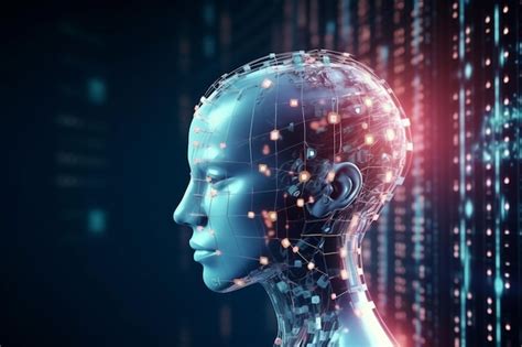 Premium Ai Image Digital Illustration Of A Human Head With A Digital