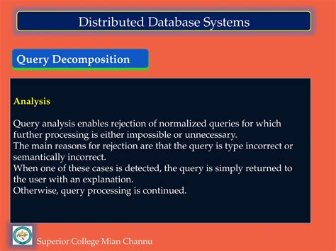 Distributed Database Systems Query Decomposition Ipptx