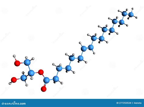 3d Image Of 2 Oleoylglycerol Skeletal Formula Stock Illustration