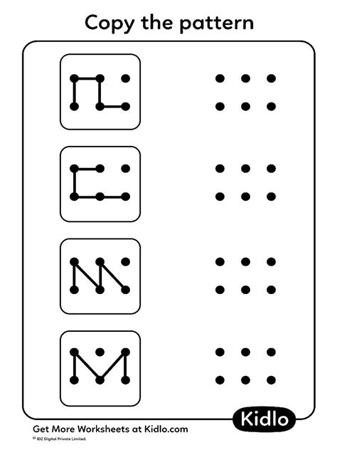 Copy The Patterns 6 Dots Pattern Worksheet 03