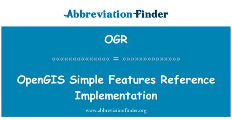 Ogr Stands For Opengis Simple Features Reference Implementation