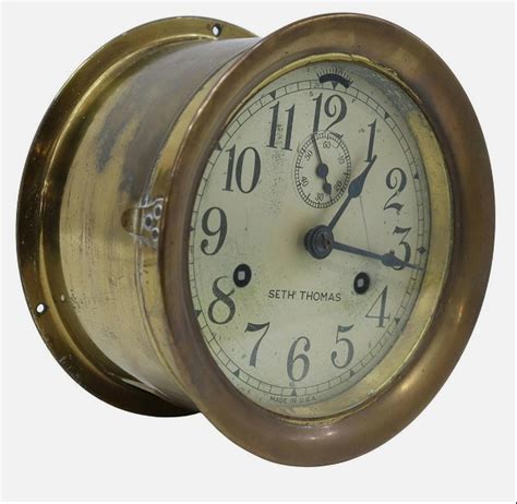 Seth Thomas Brass Ships Bells Clock