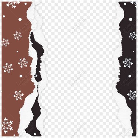 갈색 검은 눈송이 일러스트 찢어진 종이 컷 테두리종이 절단종이 패턴 Png 일러스트 무료 다운로드 Lovepik