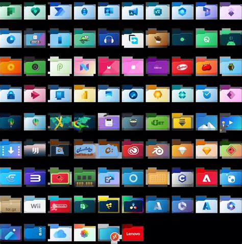Icons A Set Of Colorful Folders In The Style Of Windows 11 Download On