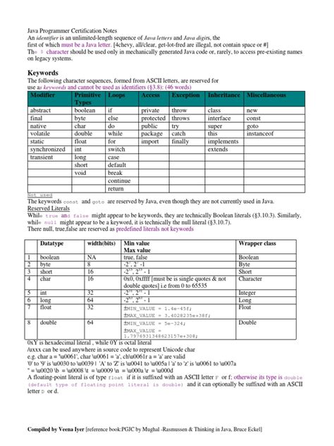 Java Programmer Certification Download Free Pdf Method Computer Programming Class