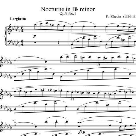 Nocturne Op9 No1 Chopin Piano Solo Sheet Music Etsy