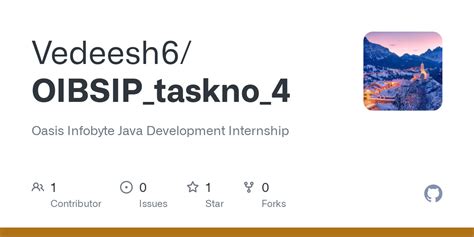 github vedeesh6 oibsip taskno 4 oasis infobyte java development