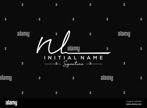 Nl Signature Logo Template Vector Hand Drawn Calligraphy Lettering