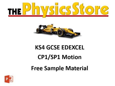 KS4 GCSE Physics EDEXCEL CP1 SP1 Motion Topic Free Sample Material Teaching Resources