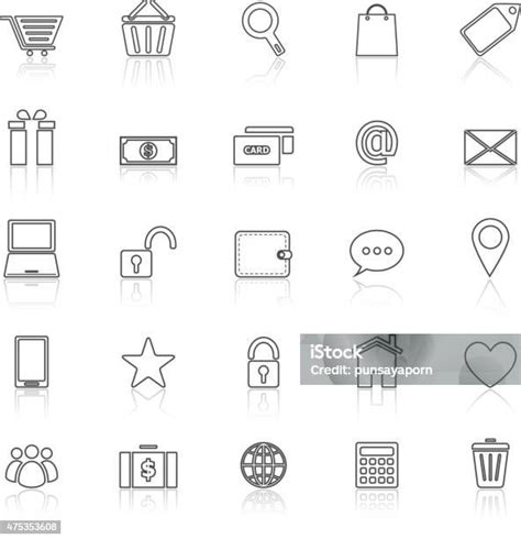 전자 상거래 꺾은선형 있는 아이콘은 생각해 인명별 2015년에 대한 스톡 벡터 아트 및 기타 이미지 2015년 가방 고객 Istock