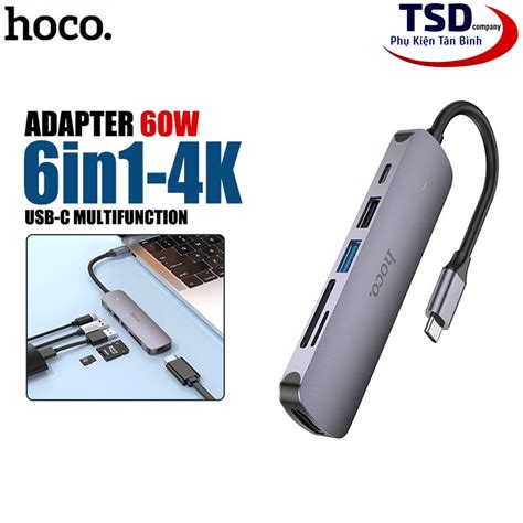 Hub Hoco Hb28 6 In 1 Chuyển Type C Ra Usb 3 0 Hdmi Usb C Thẻ Nhớ Tốc Độ Cao Usb C