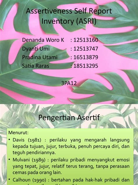 Kelompok 3 Assertiveness Self Report Inventory Pdf
