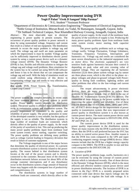 Pdf Power Quality Improvement Using Dvr Ijsrd · Pdf Filepower