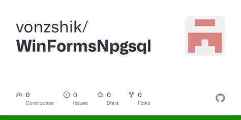 GitHub Vonzshik WinFormsNpgsql