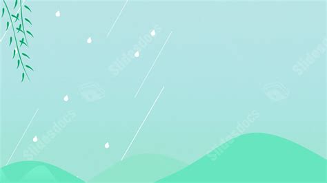 Green Spring Mountain Peak Rain Wind Powerpoint Background For Free