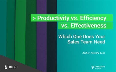 Productivity Efficiency Or Effectiveness Which One Does Your Sales Team Need