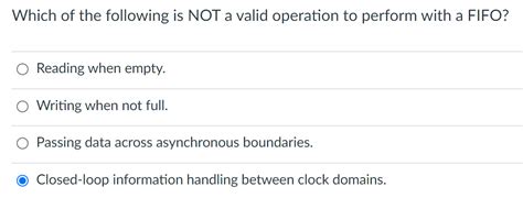 Solved Which Of The Following Is Not A Valid Operation For